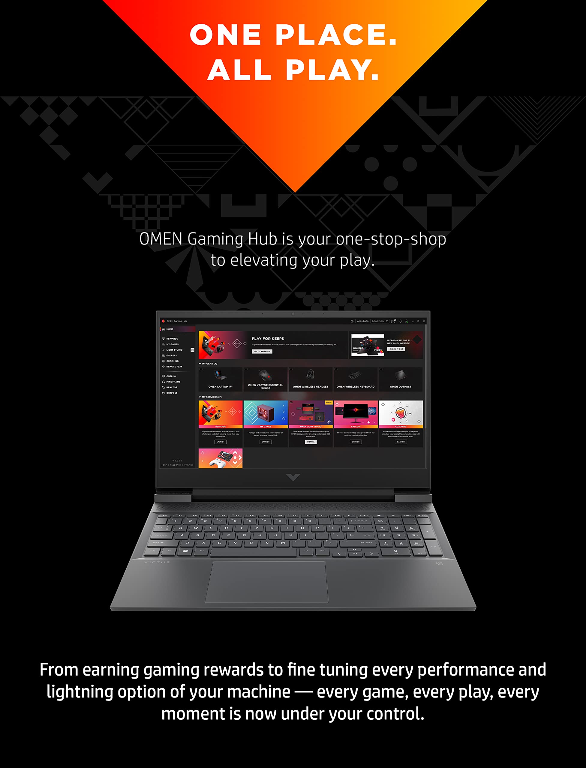 Victus 16 Laptop, NVIDIA GeForce RTX 3050, AMD Ryzen 5 5600H Processor, 8 GB RAM, 512 GB SSD, 16.1β Full HD IPS Display, Windows 10 Home, Backlit Keyboard, OMEN Gaming Hub (16-e0010nr, 2021)