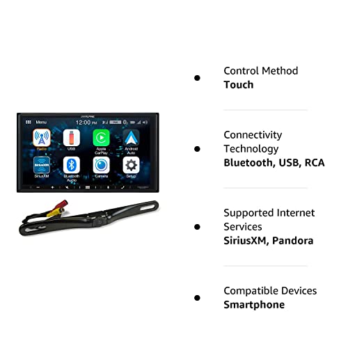 ALPINE iLX-W650 7" Digital Media Bluetooth Carplay Receiver+License Plate Camera