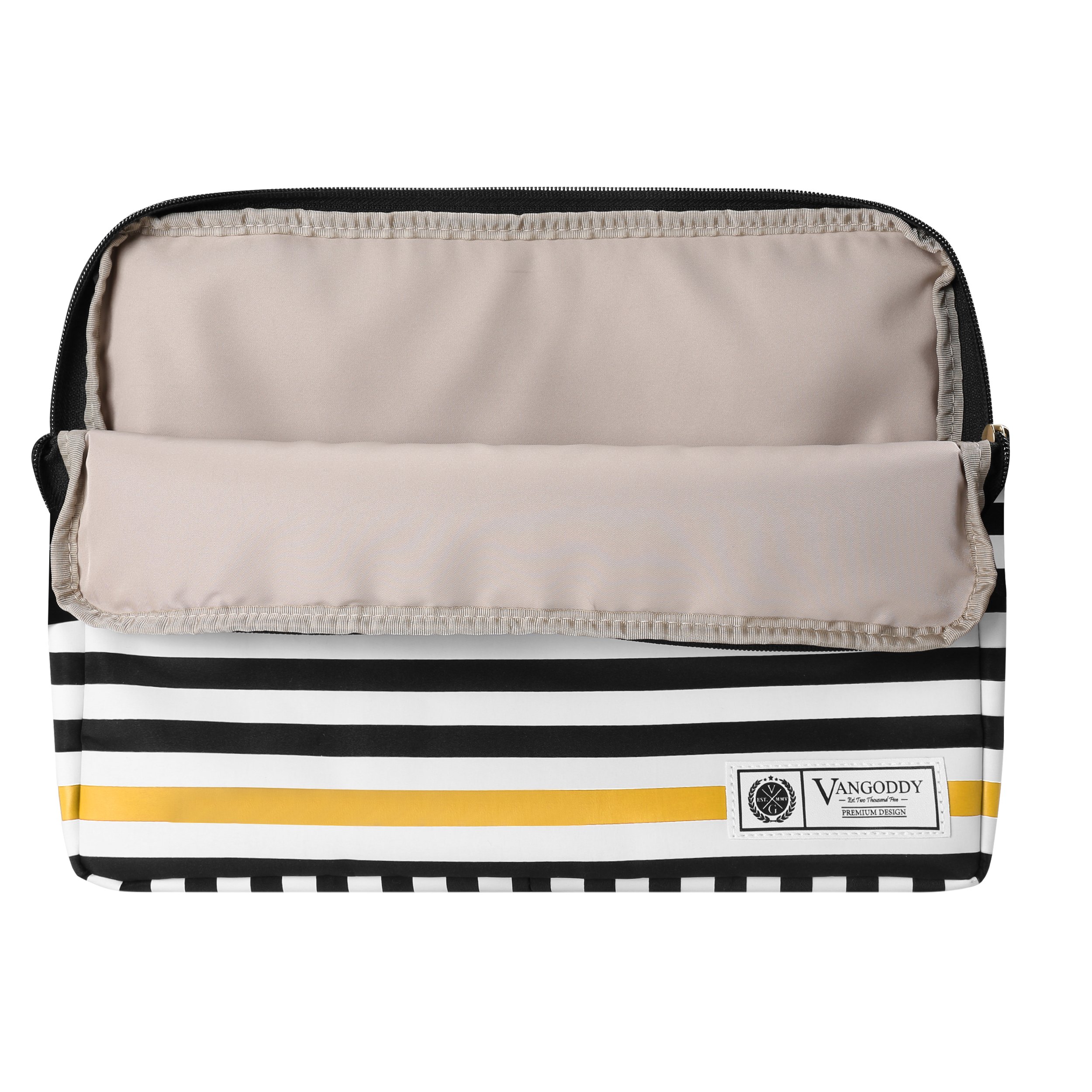 Vangoddy Argento 13.3 inch Laptop Tablet Sleeve Black White Accent Stripe Pattern Design for Microsoft Surface Book, Surface Pro 4, Laptop Tablets