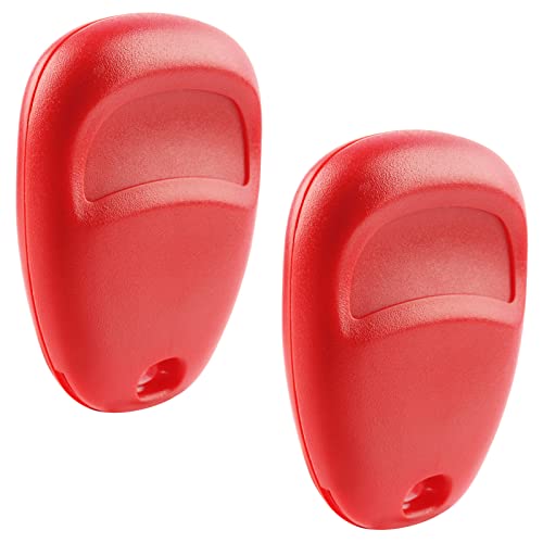 Replacement For 2001-2007 Buick Cadlliac Chevrolet GMC Oldsmobile Pontiac Red 4-Button Keyless Entry Remote Fob 25695954 (Set of 2)