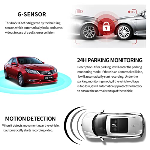 1080P Full HD Dash Cam Front, 4KFull HD Smart Dash Camera for Cars, Microlight Night Vision, 3" IPS Scree Dashcam, UHD 120°Wide Angle Motion Detection, Loop Recording, Support 32GB Max
