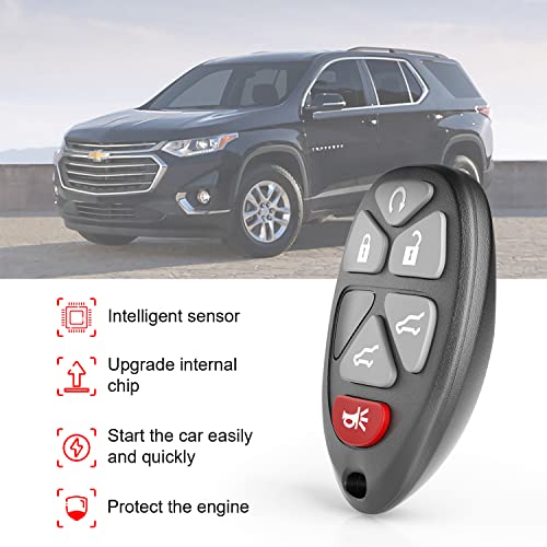 Car Key Fob Keyless Entry Remote fits 2007-2014 Chevy Tahoe Suburban, 2007-2014 GMC Yukon, Cadillac Escalade OUC60270, OUC60221, Set of 2