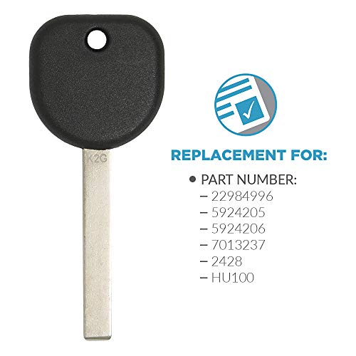 Keyless2Go Replacement for New Uncut Transponder Ignition Car Key High Security Laser Sidemill B119 HU100