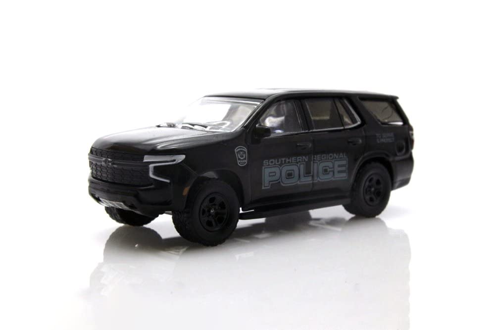 ModelToyCars 2021 Chevy Tahoe Police Pursuit Vehicle, Black - Greenlight 30342 - 1/64 Scale Diecast Car