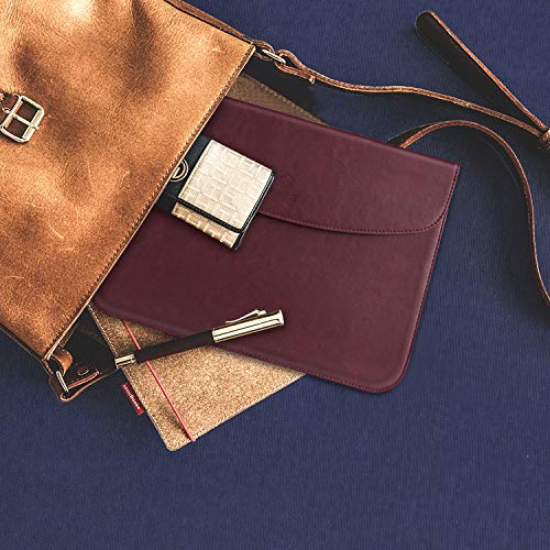 Fintie Sleeve Case for Microsoft Surface Go 4/3/2/1 (2023/2021/2020/2018) - Slim Fit Premium Vegan Leather Cover with Stylus Loop, Compatible w/Keyboard,Burgundy