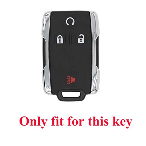Btopars 2Pcs Rubber 4 Buttons Smart Key Fob Cover Case Protector Keyless Compatible with Chevrolet Chevy GMC 2014 2015 2016 2017 2018 2019 Silverado Sierra 2020 2021 Colorado Canyon Black Purple
