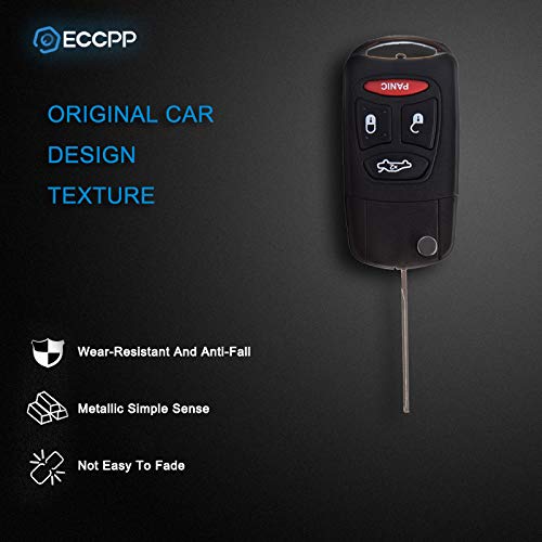 ECCPP Replacement fit for 4 Buttons Uncut Keyless Entry Remote Control Car Key Fob Shell Case 08-12 Cruiser for Jeep for Patriot for Dodge for Caliber Series 5183349c (Pack of 1)