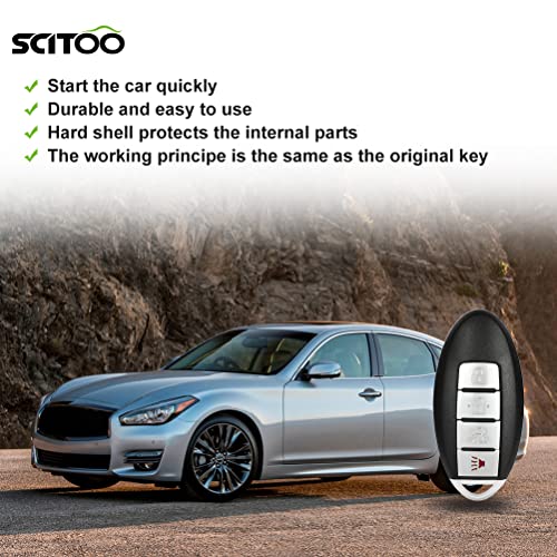 SCITOO 1pc Keyless Entry Remote Key Fob SHELL CASE Replacement for Infiniti G25 G37 Q40 FX35 for Nissan Altima Maxima Murano FCC KR55WK48903 KR55WK49622 4 Buttons Uncut Car Key