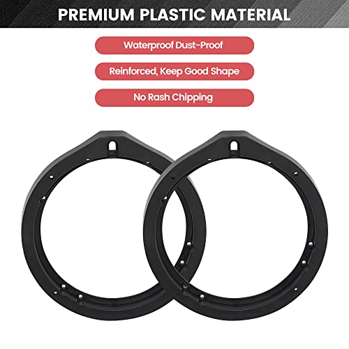 RED WOLF Car Front Rear Door Speaker Adapter 6.5"-6.75" Spacer Rings for 2008-2020 Honda Civic Accord CRV, Acura 2005-2019 Aftermarket Speaker Mount 1 Pair