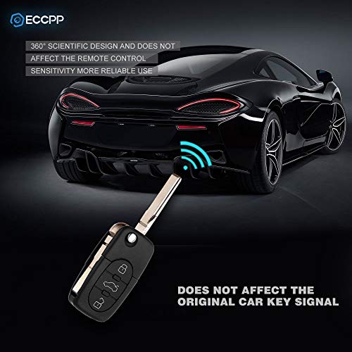 ECCPP 2PCS Uncut Keyless Entry Remote Control Car Key Fob (Shell Case) for A udi A4 for Audi TT/ A6 Quattro / A8 Quattro/Allroad Quattro/TT Quattro 4D0837231E 4D0837231P MYT8Z0837231