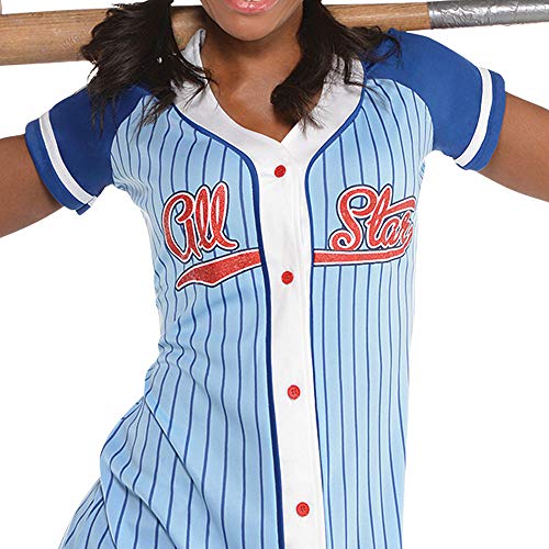 Amscan Adult Baseball Babe Costume Kit - Medium (6-8), Multicolor - 1 Set