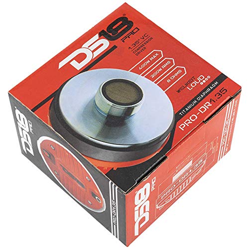 DS18 PRO-DR1.35 1.35β High Temperature Kapton Voice Coil Screw-On Tweeter Compression Driver - 400 Watts Max Power, 200 Watts RMS, 8 OHMS, Titanium Diaphragm, Set of 1