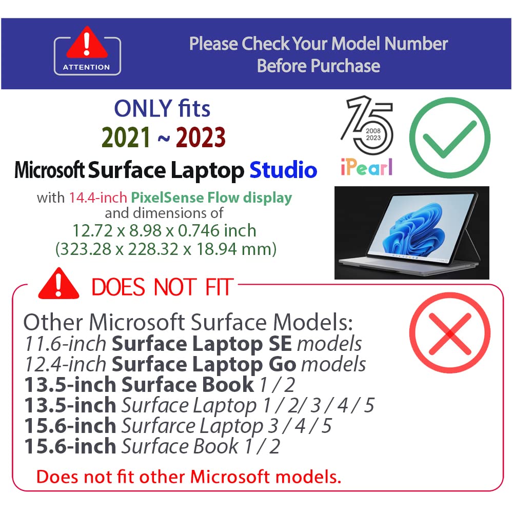 mCover Case ONLY Compatible for 2021-2023 14.4" Microsoft Surface Laptop Studio Notebook Computer - Clear