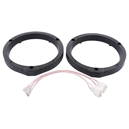 XtremeAmazing Car Front Rear Stereo Door Speaker Adapter Mounting Plates 6.5/6.75 Inch Spacer Rings Bracket with Harness Set of 2