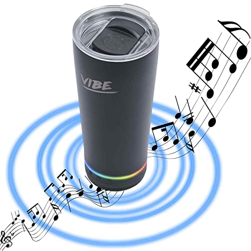 2022 Vibe Speaker Tumbler - 18oz Stainless Steel Tumbler W/Bluetooth Speaker | Upgraded 1000MaH Battery | Up to 8 Hours Playback Time | Upgraded IPX67 Water Resistant | Upgraded 3.7W Speaker