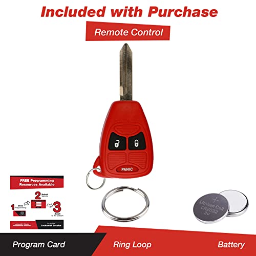 KeylessOption Keyless Entry Remote Control Car Key Fob Replacement for OHT692427AA KOBDT04A Red