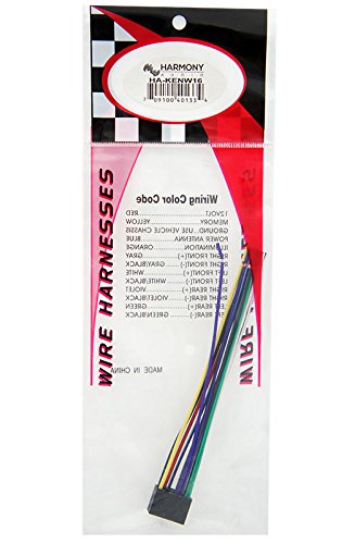 Harmony Audio HA-KENW16 Kenwood Replacement 16 Pin Radio Wire Harness