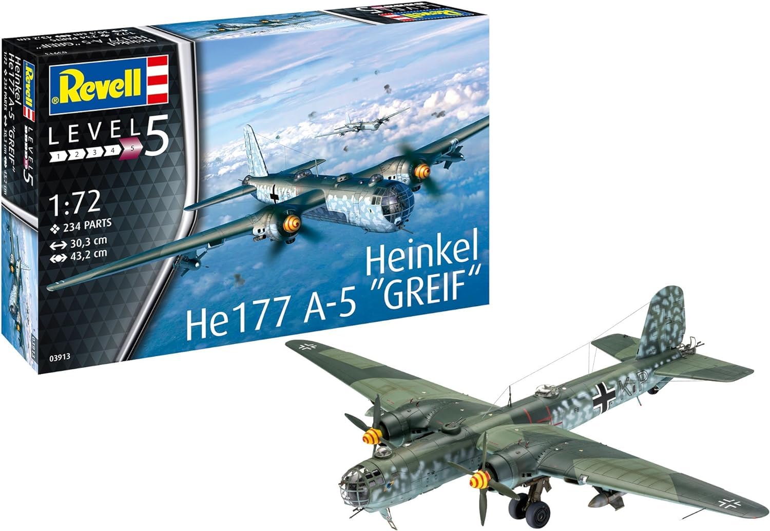 Revell Greif Heinkel He177 A-5 Griff, Multi Colour 03913