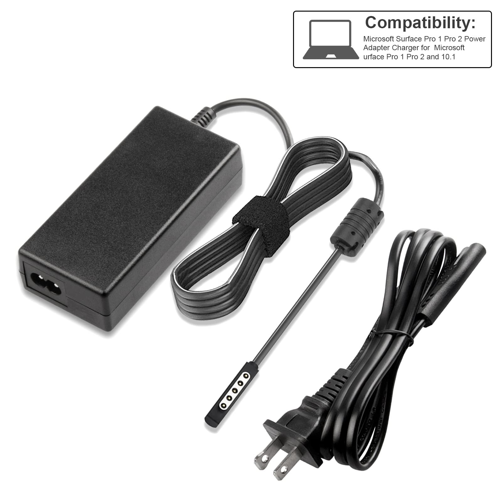 TREE.NB Surface Pro 1/2/RT Charger, 43W 12V 3.58A Power Supply Adapter with Cord for Microsoft Tablets