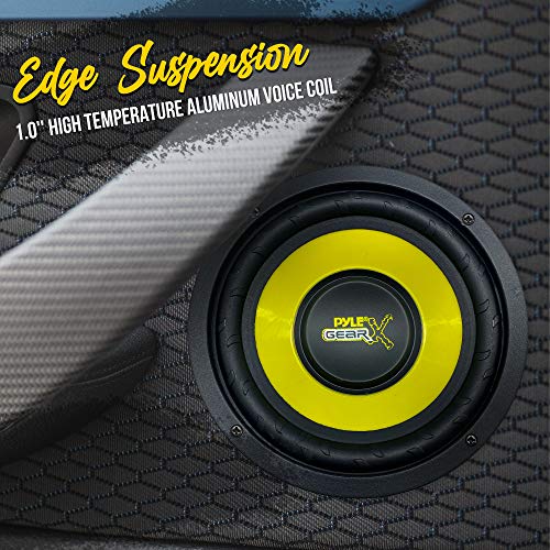 Pyle Car Mid Bass Speaker System - Pro 5 Inch 200 Watt 4 Ohm Auto Mid-Bass Component Poly Woofer Audio Sound Speakers For Car Stereo w/ 30 Oz Magnet Structure, 2.2β Mount Depth Fits OEM - PLG54 Yellow