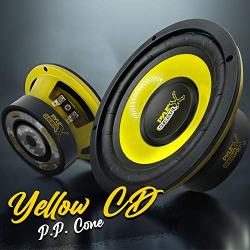 Pyle Car Mid Bass Speaker System - Pro 5 Inch 200 Watt 4 Ohm Auto Mid-Bass Component Poly Woofer Audio Sound Speakers For Car Stereo w/ 30 Oz Magnet Structure, 2.2β Mount Depth Fits OEM - PLG54 Yellow
