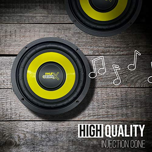 Pyle Car Mid Bass Speaker System - Pro 5 Inch 200 Watt 4 Ohm Auto Mid-Bass Component Poly Woofer Audio Sound Speakers For Car Stereo w/ 30 Oz Magnet Structure, 2.2β Mount Depth Fits OEM - PLG54 Yellow
