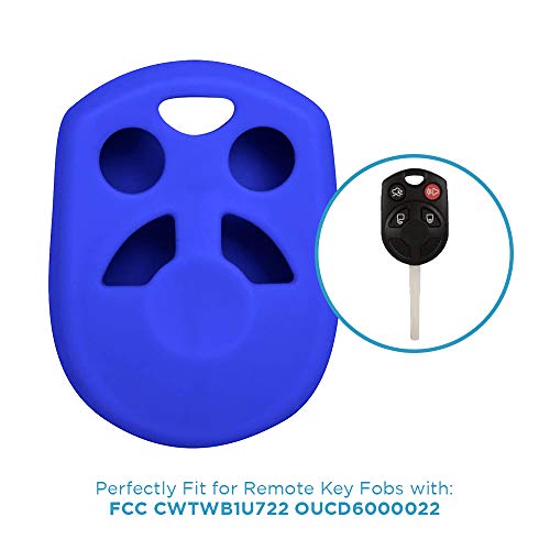 Keyless2Go Replacement for Silicone Cover Protective Case for 4 Button Remote Keys CWTWB1U722 OUCD6000022 (1 Pack) - Blue