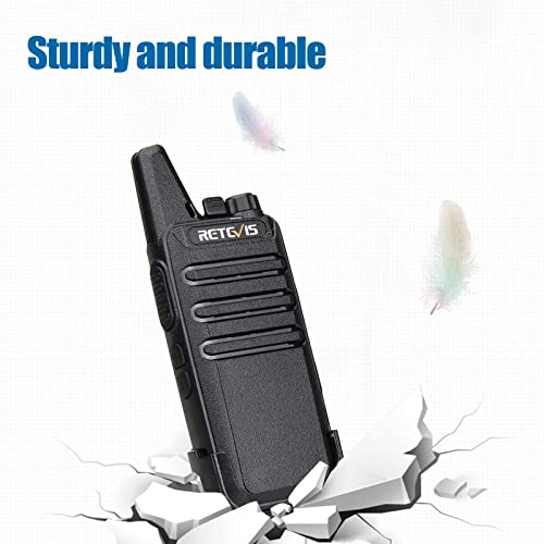 Retevis RT22 Walkie Talkies with Earpiece, Two Way Radios Long Range, Mini Walkie Talkie Rechargeable for Adults,Key Lock,VOX Handsfree, for Family Hunting Camping Hiking Skiing (4 Pack, Black)