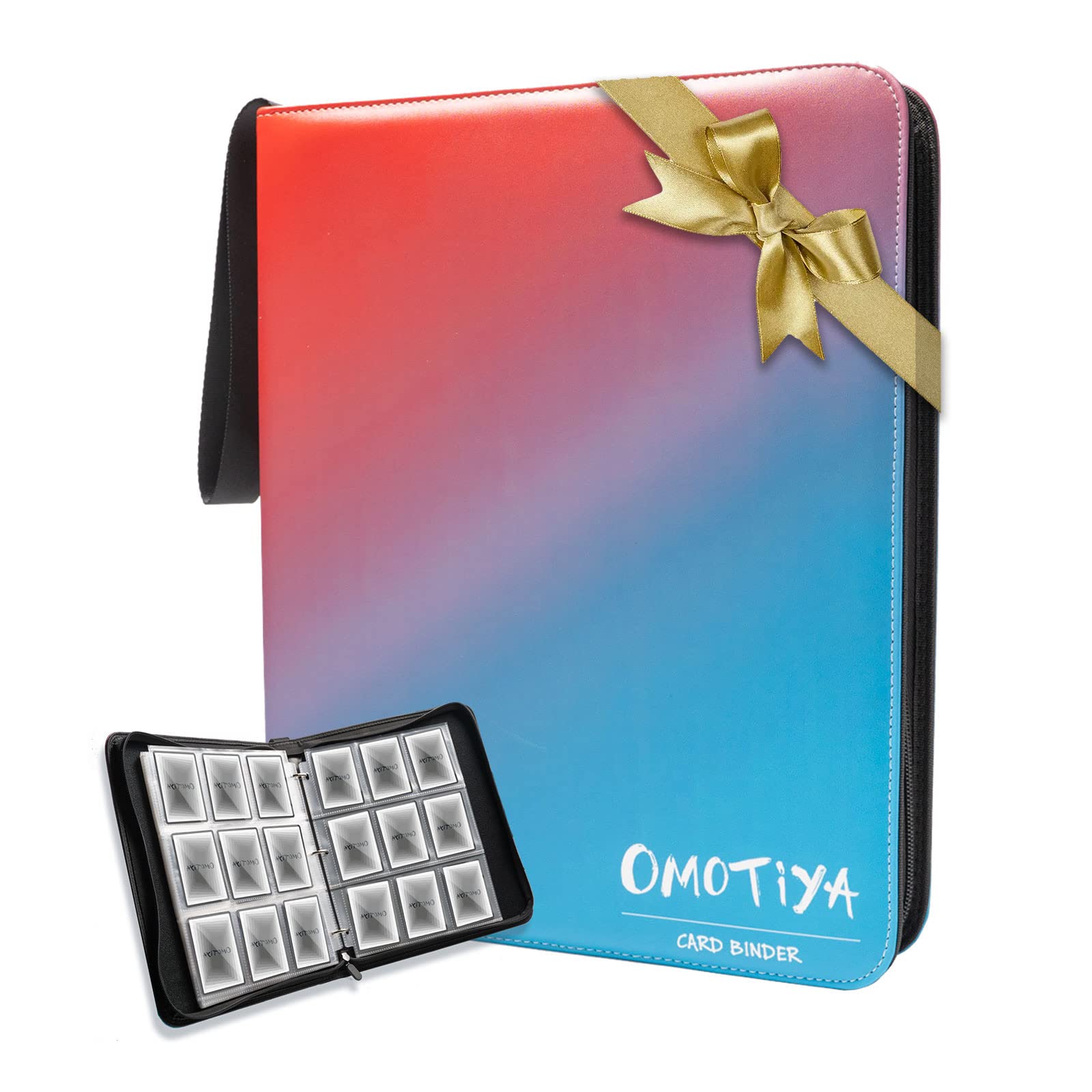 OMOTIYA Trading Card Binder, Fit 720 Cards with 9-Pocket Double Side Pages, Baseball Collection Binder with 40 Sleeves Included, Sports Card Collectors Album Holder for TCG