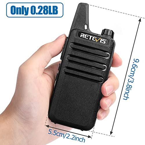 Retevis RT22 Walkie Talkies with Earpiece, Two Way Radios Long Range, Mini Walkie Talkie Rechargeable for Adults,Key Lock,VOX Handsfree, for Family Hunting Camping Hiking Skiing (4 Pack, Black)