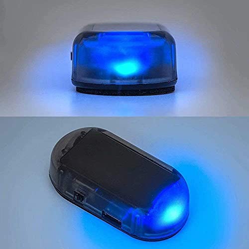 Kqiang Car Solar Power Simulated Dummy Alarm Warning Anti-Theft LED Flashing Security Light with USB Port (Blue+RED)