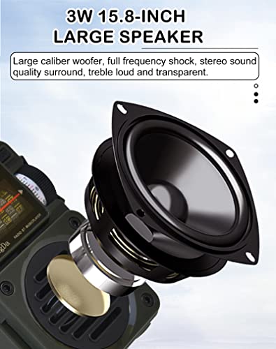 HanRongDa Radio, Bluetooth Speaker Support MicroSD Card, FM MW WB Shortwave Receiver with NOAA Alerts and Sleep Timer, Rechargeable Retro Analog Radios with Backlit and ATS Preset for Camping HRD700
