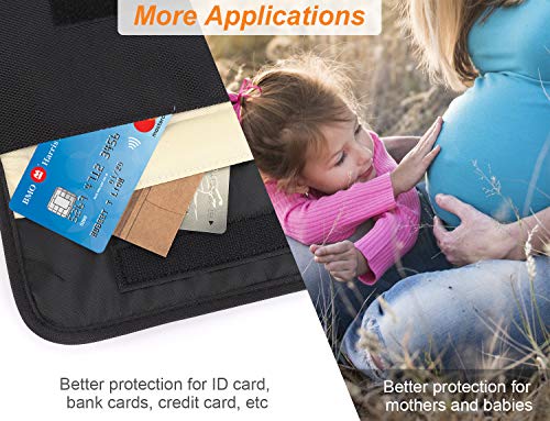Larger Faraday Pouch[2 Pack&9.4x5.5in Size for All Phones], Faraday Bag Cage, RFID Signal Blocking Bag for Phones Privacy Protection and Car Key FOB, Anti-Tracking (Upgraded)