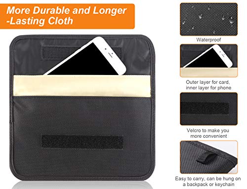 Larger Faraday Pouch[2 Pack&9.4x5.5in Size for All Phones], Faraday Bag Cage, RFID Signal Blocking Bag for Phones Privacy Protection and Car Key FOB, Anti-Tracking (Upgraded)