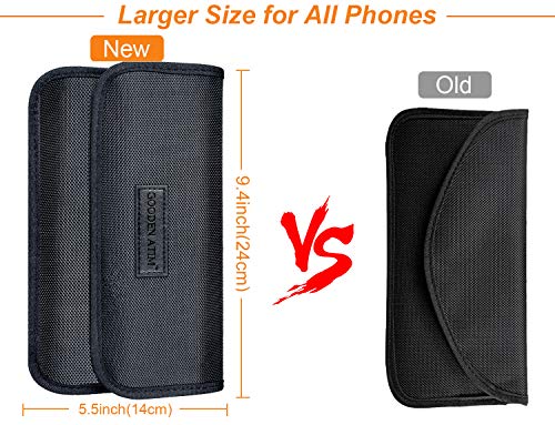 Larger Faraday Pouch[2 Pack&9.4x5.5in Size for All Phones], Faraday Bag Cage, RFID Signal Blocking Bag for Phones Privacy Protection and Car Key FOB, Anti-Tracking (Upgraded)