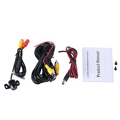Chuanganzhuo Car Front View Camera, Universal High Definition CMOS Non-Mirror Image Waterproof Front View Camera,Without Distance Scale Line,16.5mm,Black