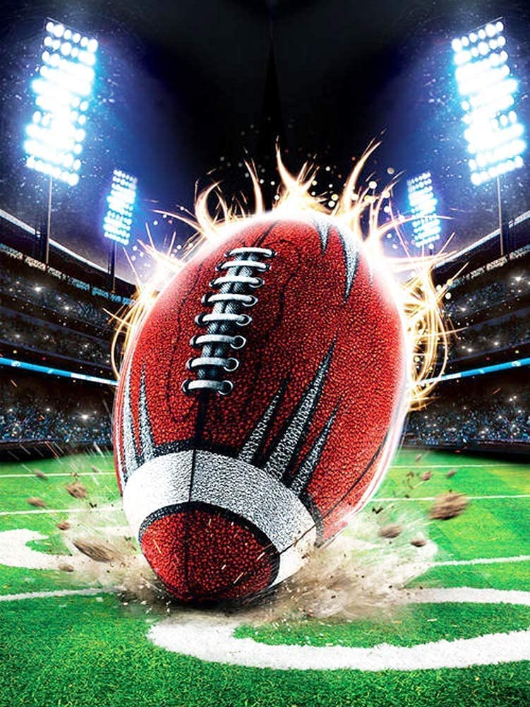 Apomelo Diamond Art Kit Football Super Football Bowl Diamond Art Painting Kit for Adults Football Soccer Sport Diamond Art Painting with Diamond Gem Art Crafts for Decor,12x16 inches