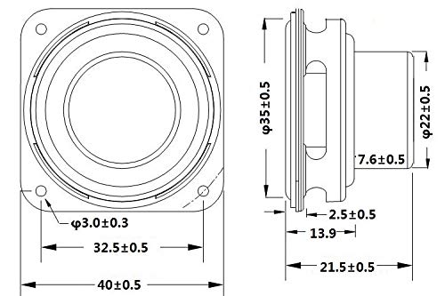 2pcs 1.5Inch Full Range Speakers 16Core 4Ohm 5W Neodymium Magnet Audio Speaker 40MM PU Edge Home Theater Loudspeaker