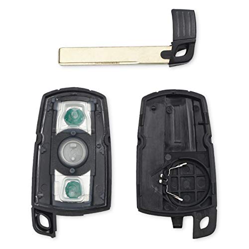 Olivine Auto Remote Key Shell for BMW 1 3 5 6 7 Series E90 E92 E93 Replacement 3 Button Smart Car Key Case Cover, Black