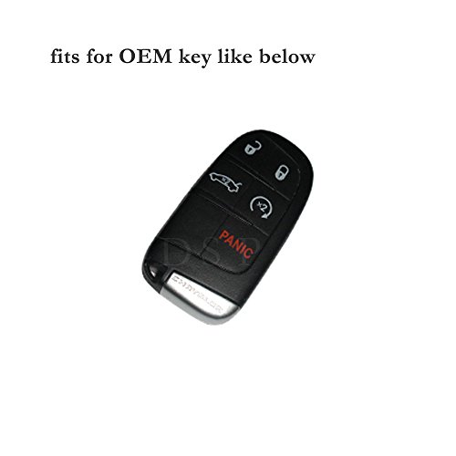 SEGADEN Silicone Cover Protector Case Holder Skin Jacket Compatible with Chrysler Dodge Jeep 5 Button Smart Remote Key Fob CV4750 Deep Purple