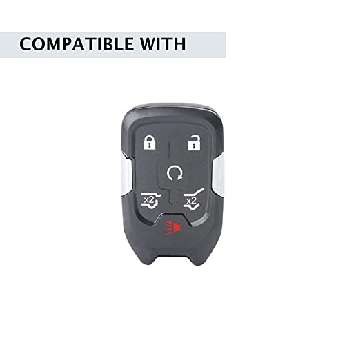 SEGADEN Silicone Cover Protector Case Holder Skin Jacket Compatible with Chevrolet GMC 6 Button Remote Key Fob CV4617 Deep Purple