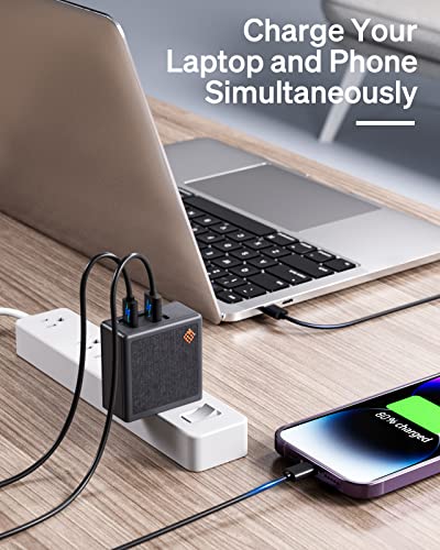 𝐒𝐥𝐢𝐦𝐐 65W,45W Laptop Charger:USB C GAN AC Adapter - Foldable Mini Wall Plug for Lenovo,Dell,Chromebook,iPhone, iPad