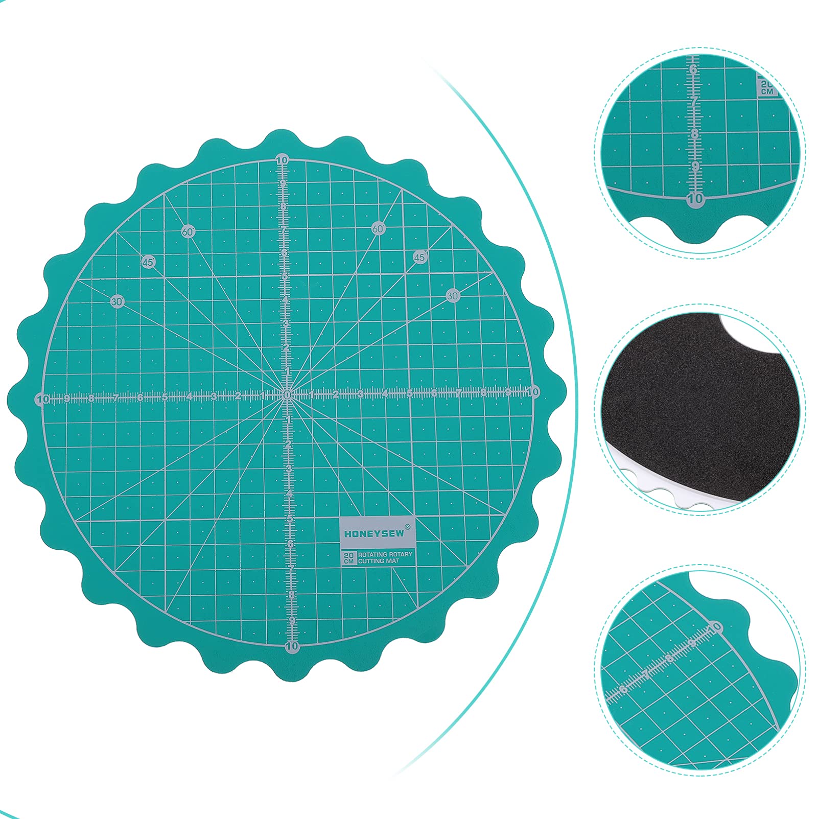 Healifty Circle Rotary Cutting Mat Round Self Healing Rotary Mat Turntable Green for Quilting Sewing 23X23cm