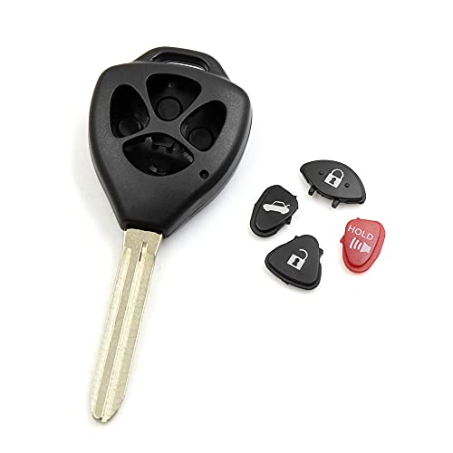 uxcell Car Uncut Key Fob Remote Control Case Shell Replacement HYQ12BBY for Toyota 4Runner 2010-2016 4 Key Button