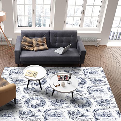 Rectangular Rug Living Room Area Rug - Geometric Art Christmas Poinsettia Wreath White Texture Carpet Non-Slip Backing Area Rug Indoor Rug Bedroom Playroom Carpet Floor Mat, 2'x3'