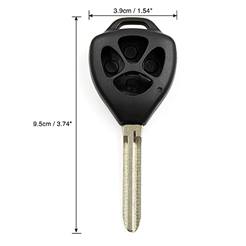 uxcell Car Uncut Key Fob Remote Control Case Shell Replacement HYQ12BBY for Toyota 4Runner 2010-2016 4 Key Button