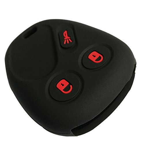 Coolbestda Rubber Smart 3buttons Key Fob Cover Remote Case Keyless Protector Jacket for LHJO11 Chevrolet Chevy Sivlerado 1500 2500 Equinox Tahoe Suburban Sierra Yukon Cadillac Escalade