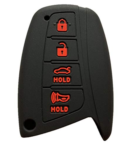 Rpkey Silicone Keyless Entry Remote Control Key Fob Cover Case protector Replacement Fit For 2015 2016 Hyundai Genesis 2013 2014 2015 Santa Fe 2014 2015 Equus 2015 Azera SY5DMFNA433 SY5DMFNA04