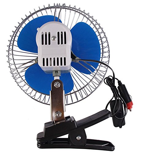 WinnerEco 8 Inch 12V Car Oscillating Fan Vehicle Auto Car Fan Car Cooling Fan with Clip Cigarette Lighter Plug