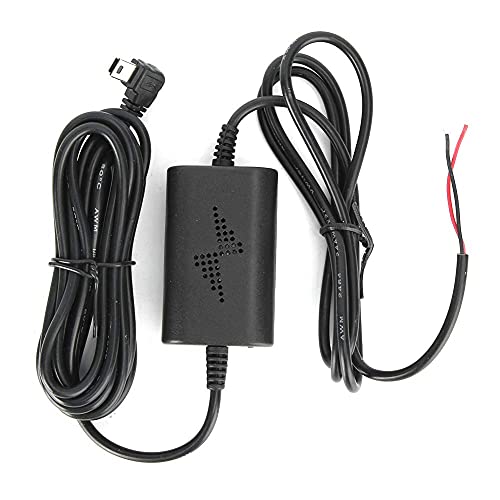Gorgeri Dash Cam Hardwire Kit,12V/24V to 5V 2.5A Parking Monitor Converter Cable Left Angle Mini USB Step-Down Line for Parking Monitoring,Parking Monitoring Line